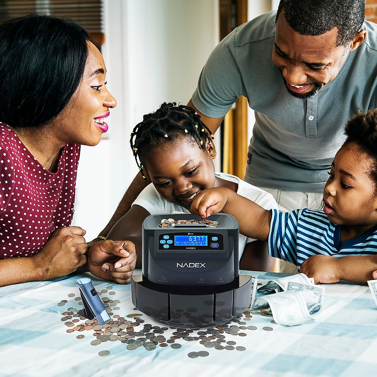 Nadex S540 Pro | Coin Counter, Sorter, and Wrapper | Sorts up to 300 Coins Per Minute | Comes with 48 Preformed Wrappers