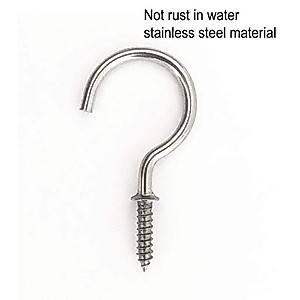 IDEALSV 1-1/4" Screw Ceiling Hooks Stainless Steel Cup Hooks 1-1/4 Inch Screw-in Lights Hooks Plants Hanger Hooks Outdoor and Indoor Hanging (40 Pack)