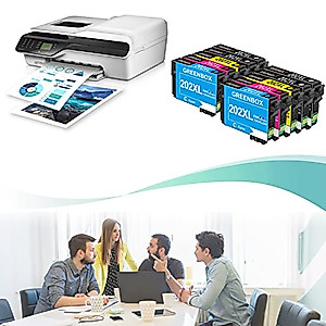 GREENBOX Remanufactured 202XL Ink Cartridge Replacement for Epson 202 XL 202XL T202XL New Upgraded Chips for Expression Home XP-5100 Workforce WF-2860 Printer GB-EP202-4B6C（10 Pack）