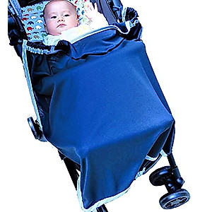 RoSK Sun Shade for Strollers Sun Cover for Baby, UV Block Cape for Stroller,car Seat and Baby Carrier (Navy)