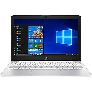 HP 2021 Stream 11.6 Inch Laptop with Webcam, Intel Celeron N4000 up to 2.6 GHz, 4GB RAM, 32GB eMMC, Bluetooth, HDMI, USB Type-C, Win 10 S, White + NexiGo 128GB MicroSD Card Bundle