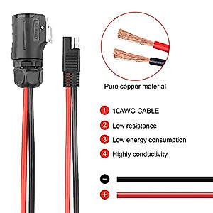 PAEKQ 2Pin Power Industrial Circular Connector to SAE Adapter Cable, 10AWG SAE Connector to LP20 Furrion Solar Plug Fit for Furrion,Forrest, River RV Ports, Solar Panel Suitcase (15.7Inch)