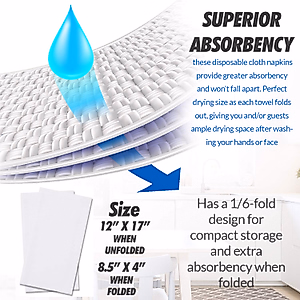 200 Large Disposable Guest Towels for Bathroom, Premium Linen-Like, Multi-Fold, Cloth-Feel Napkins, a Hygienic Solution for Kitchen, Party, Weddings and Events