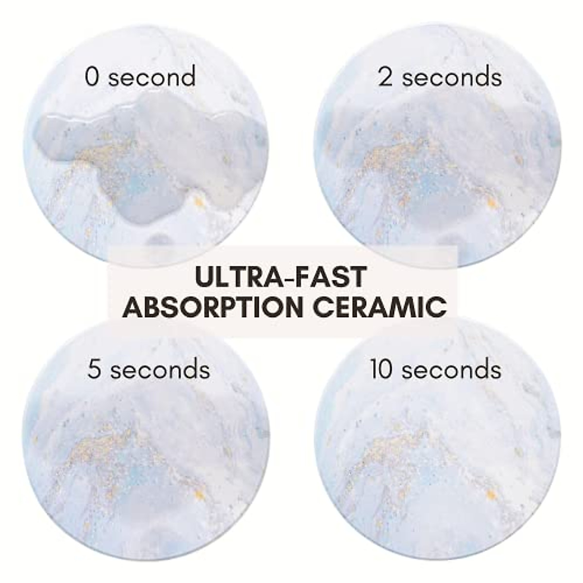 Coasters Set of 6 with Holder, Coffee Table Decor, Coasters for Drinks, Coasters Coffee Table, Coaster Set, Marble Coasters, Drink Coasters, Stone Coasters for Drinks Absorbent…