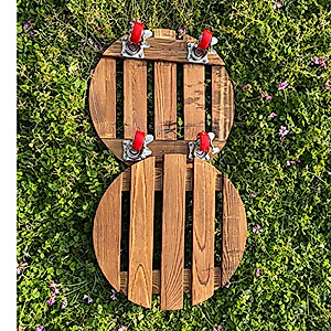 2 Pack Plant Caddy Wooden 12 Inch Plant Stand with Wheels Heavy Duty 330lbs Capacity, Rolling Plant Stand Round Potted Dolly Rollers Cart with Metal 360° Lockable Casters for Flower Pot Outdoor Indoor