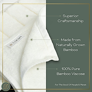 White Washcloths Set of 6 Soft Facial Cloths 10” x 10” 100% Viscose Derived from Bamboo Spa-Like Feel Silky Face Cloth for Skin Cleansing