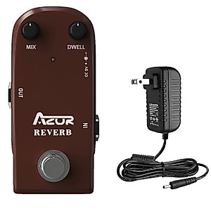AZOR Pedal Power Adapter with AP311 Spring Reverb Guitar Effect Pedal with True Bypass Aluminium alloy case