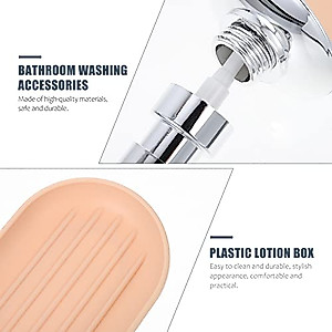 FRCOLOR 3 Sets Bathroom Set Bathroom Accessories Set Toothbrush Holder Plastic Soap Dispenser Black Trim Hand Wash Dispenser Apothecary Storage Jar Toothbrush Cup Personal Washing Cup Cans