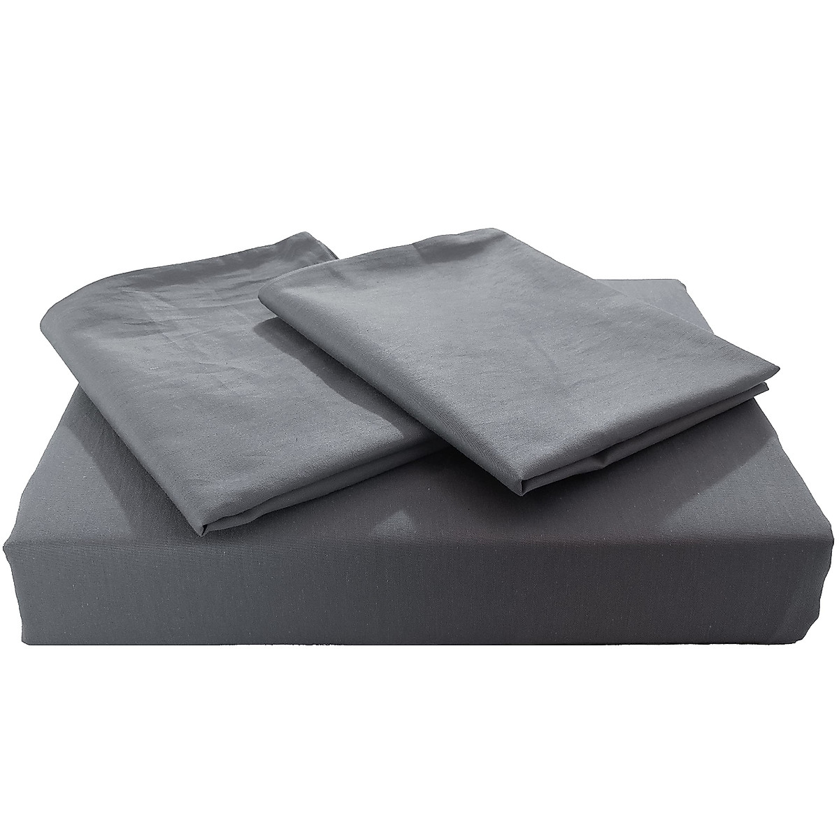 Discshi Bedding Duvet Cover Set 100% Cotton Full Size Breathable Durable Soft Comfy 3 PCS Comforter Cover Set with 1 Duvet Cover(86"x86") and 2 Pillow Covers(20"x30") (Grey)