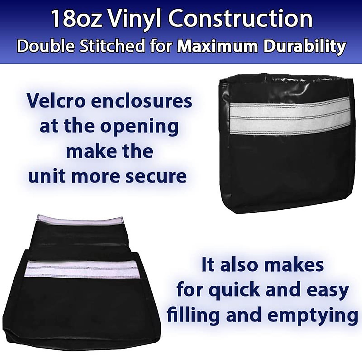 Extra Durable Strong Vinyl Sand Bag | Red PVC | 21" x 21" | Used to Support and Anchor Inflatables, Bounce Houses, Water Slides, Tents, and More | Holds Up to 50 Pounds | 10 Pack