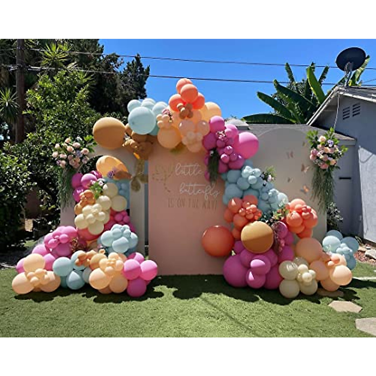Dusty Pink Balloon Garland Boho Balloons Pastel Balloon Arch Kit Latex Thick 18/12/5in Blue Brown White Sand Balloon Set For Bridal Shower Girl Birthday Baby Shower Bachelorette Party Decorations