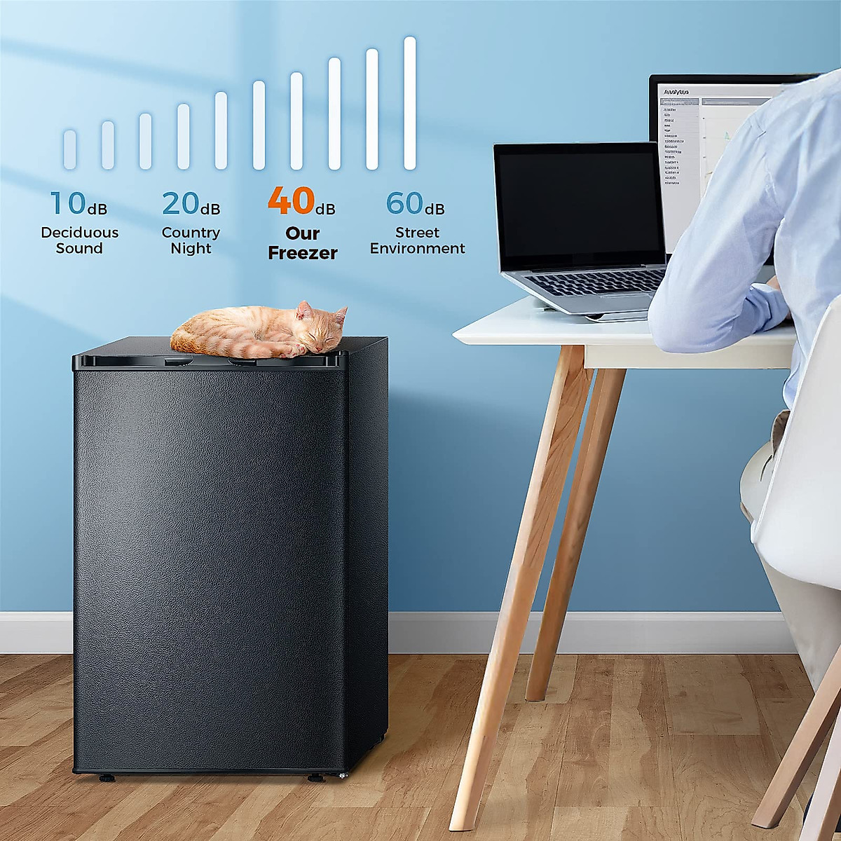 Kismile Upright Freezer,3.0 Cu.ft Mini Freezer with Reversible Single Door,Removable Shelves,Small Freezer with Adjustable Thermostat for Home/Dorms/Apartment/Office (Black)