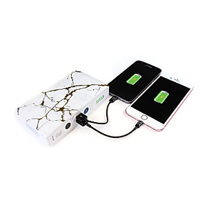 HALO Bolt Compact Portable Car Jump Starter - Car Battery Jump Starter with 2 USB Ports to Charger Devices, Portable Car Charger - Gold Marble