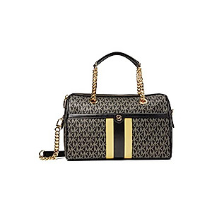 Michael Kors Blaire Medium Duffel Satchel Black/Gold One Size