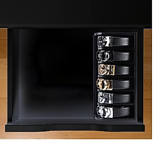 MinBoo Bamboo Belt Organizer Box,6 Grids Belt Rack for Closet and Drawer, Belt Storage Organizer and Displayer for Men Women