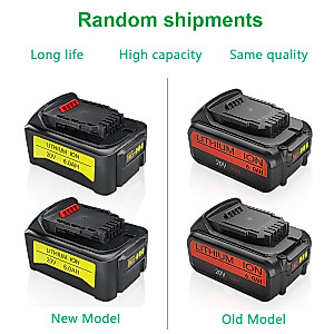 EOHJAR 2 Pack 20V 6.0Ah Replacement Battery Compatible with Dewalt 20V Battery Max XR Lithium ion DCB204 DCB206 DCB200 DCB180 DCD985B DCD771C2 DCS355D1 DCD790B