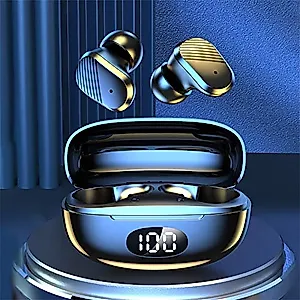 Wireless Earbuds, Blue-tooth Earbuds Headphones Hi-Fi Stereo Earphones Touch Control/Digital Display, In-Ear Headphones Sports Earbuds Built-in Mic/Noise Cancelling/Premium Deep Bass/IPX6 (Black)