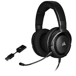 Corsair HS45-7.1 Virtual Surround Sound Gaming Headset w/USB DAC - Memory Foam Earcups - Discord Certified - Works with PC, Xbox Series X, Xbox Series S, PS5, PS4, Nintendo Switch, MacOS - Carbon