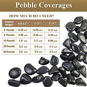 FANTIAN 2lbs Black Pebbles for Indoor Plants, Polished Black River Rocks for Potted Plants Vase Aquarium Landscaping and Outdoor Garden Decorative Black Stones
