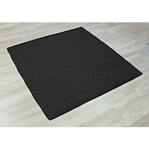 CleverDelights 48 Inch Black Burlap Square - Jute Burlap Fabric - Finished Edges - 48" x 48"