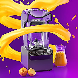 TOPKITCH Commercial Blender 70oz 3.5 hp 5 Programmable Function,Quiet Blender with Digital Waterproof Touchpad and Quiet Sound Enclosure - 120V