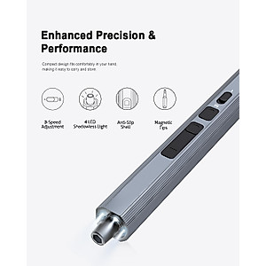 Mini Electric Screwdriver Set, 155-in-1 Precision Screwdriver with 140 S2 Magnetic Bits, 650mAh USB C Charging, 3 Torque Settings & Built-in Magnetizer for DIY Projects