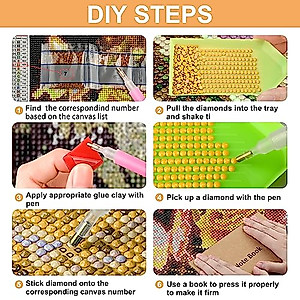 SENQAO Halloween Diamond Painting Kits for Adults, Ghost Full Round Drill Gem Art Kits, DIY 5D Diamond Painting Pumpkin Halloween Diamond Art Kits Picture for Home Wall Decor 30x40cm