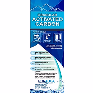 Ronaqua 6 Granular Activated Carbon Water Filter Cartridges Well-Matched with WFPFC9001, AP117, GAC-10, FXUTC, D-20A, GAC1