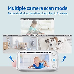 KAWA 720P Add-on Baby Camera, Compatible with S6 only, Video Baby Monitor with Camera and Audio, No WiFi, Loop Recording, 110° Wide Angle, 1000ft Range, 2X Zoom, 2-Way Audio S6-C (Monitor Not Include)