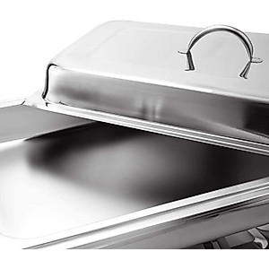 UZOURI Rectangle Chafing Dish Set, Stainless Steel Chafing Dish, Stainless Steel Food Warmer Buffet Dish Catering Pan, for Buffet Catering Kitchen Party