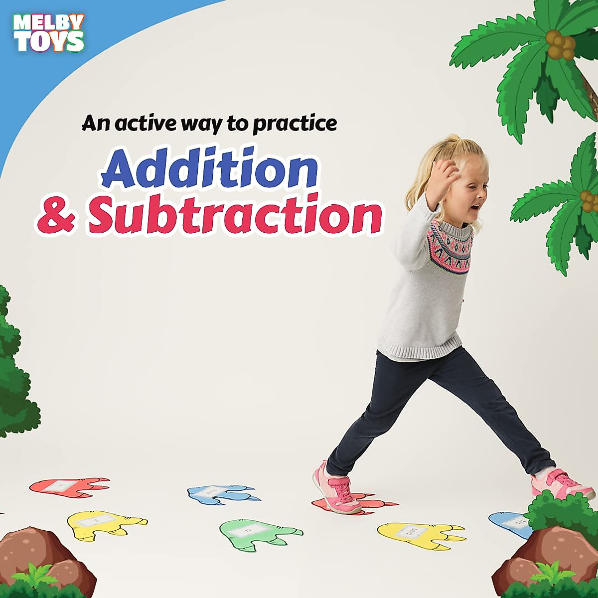 Dino Stomp Addition and Subtraction Games I Math Games for Kindergarten I Math Toys for Kids 5-7 I Addition and Subtraction Flashcards I Addition Games I Educational Kids Games