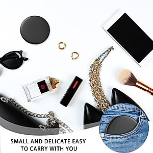 Blulu Compact Mirror Bulk Mini Portable Mirrors for Purse Round Small Makeup Pocket Mirror Makeup Glass Mirror Personal Mirror for Women Travel Daily Use, 2.76 Inch(Black,72 Pieces)