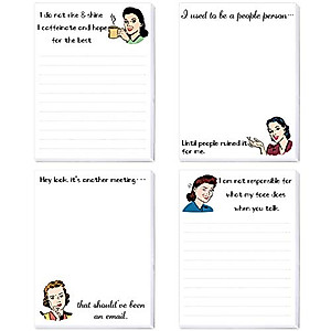 FANCY LAND Funny Novelty Memo Pads Funny Notepads for Office Gift for Coworkers 4 Pack