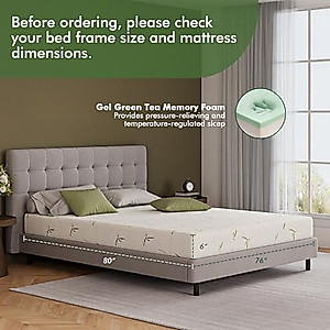 Emerspring 6 Inch Gel Memory Foam Mattress Medium-Firm Mattress, Premium Pressure, Mattress in a Box, CertiPUR-US Certified, King