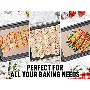Zulay Kitchen (2 Pack) Silicone Baking Mat Sheet Set - Reusable Baking Mat Nonstick - Half Sheet Baking Mat For Oven - 16.5" x 11.6" (Dark Gray)