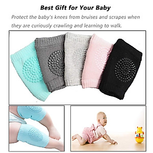 HoFire Baby Knee Pads, 5 Pairs Baby Crawling Anti-Slip Knee Pads,Unisex Baby Toddlers Elbow Kneepads Safety Protector Suitable for 0-36 Months