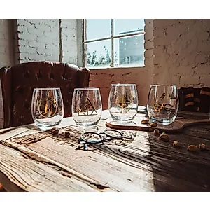 Toynk Harry Potter Icons Stemless Wine Glasses, Set Of 4 | Each Holds 20 Ounces