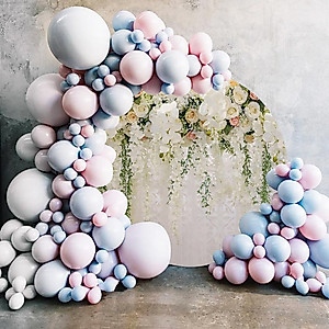 Renaiss 7x7ft White Flowers Round Backdrop Cover for Photoshoot Man Woman Portrait Rose Floral Wall Circle Photography Background Wedding Baby Shower Newborn Birthday Party Decor Photo Booth Props