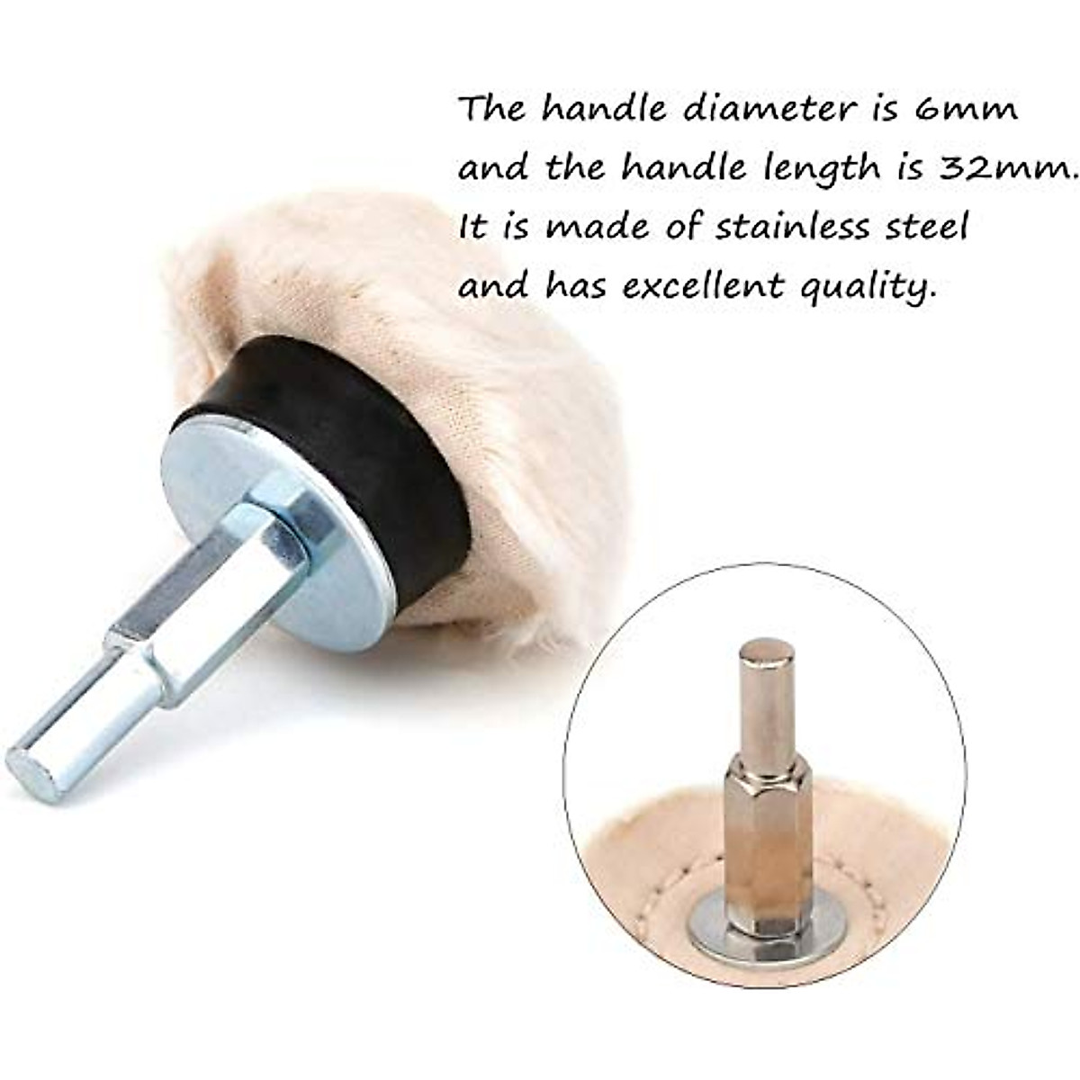 SHININGEYES Polishing Wheel for Drill 4 Pack, Buffing Wheel Polisher Kit with 1/4" Hex Shafts for Dremel Tools