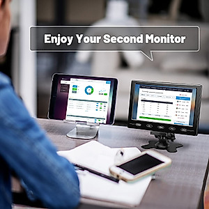 APROTII 7 Inch Small Monitor HDMI, 1024x600 Mini Monitor LCD HDMI Screen, HDMI VGA AV Portable Mini HD Color Screen Display Built-in Speaker