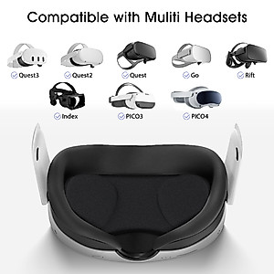 Orzero (1 Pack) VR Lens Protector Cover Dust Proof Cover for Valve Index/Quest 3 / Quest 2 / Quest, Washable Protective Sleeve Sunlight Blocking Anti-Scratch and Anti-Dust - Black