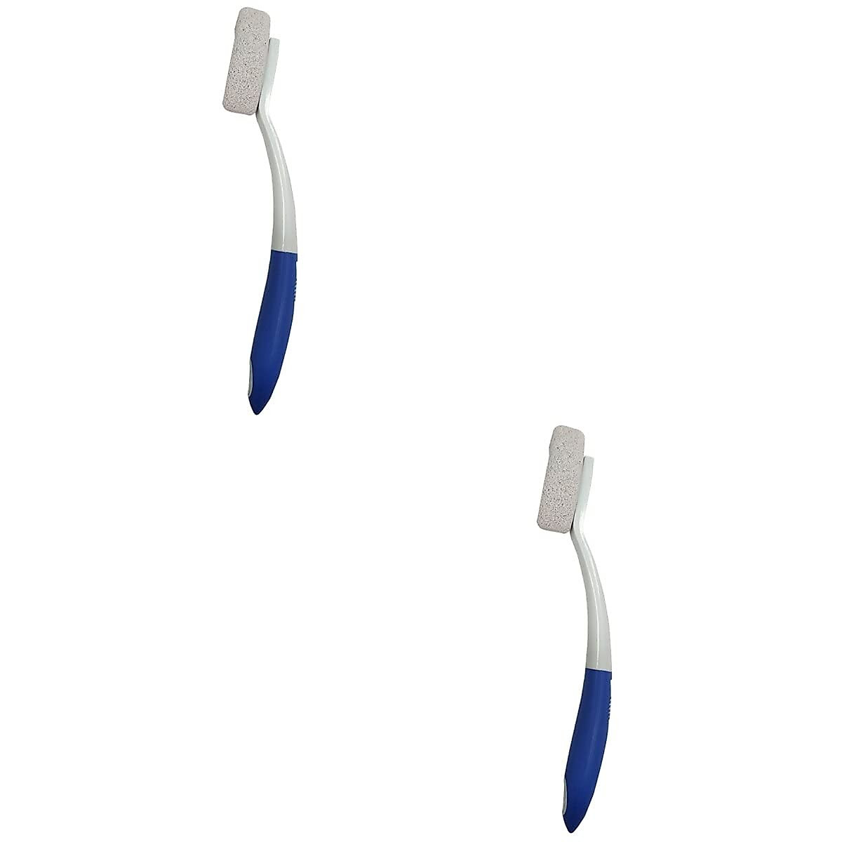 2Pcs Pumice Stone Brush Pedicure Tools Handle Hard Skin Remover for Foot Hands File Exfoliation (Blue)