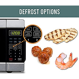 Farberware Countertop Microwave 1000 Watts, 1.1 cu ft - Microwave Oven With LED Lighting and Child Lock - Perfect for Apartments and Dorms - Easy Clean Stainless Steel