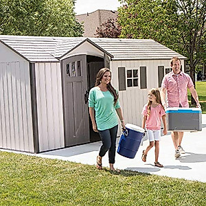 Lifetime 60214 17.5 x 8 Ft. Outdoor Storage Shed, Desert Sand