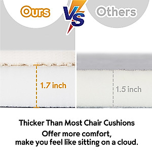 PAGGED Brown Chairs Cushions for Dining Chairs 6 Pack Non Slip Foam Kitchen Seat Cushions Washable Soft Thick Patio Pads Large Wooden Metal Tapered Chair Cushions,17" x 16"