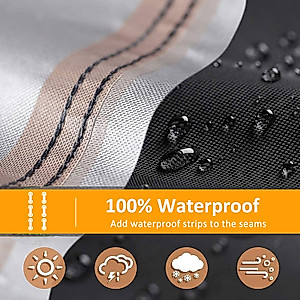 patio furniture covers Waterproof, Outdoor Sectional Couch Set Covers , Garden Dining Table Set Cover Weatherproof Outside Rectangular Heavy Duty 90" L x 65" W x 28" H Black