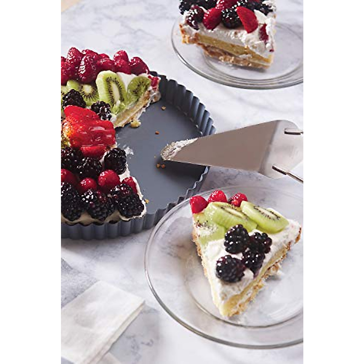 Fox Run Removable Bottom Non-Stick Tart and Quiche Pan, Loose Bottom Quiche Pan - 9.5-inch