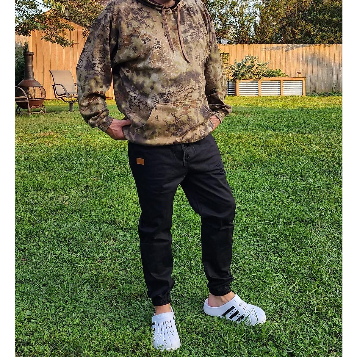 JMIERR Mens Casual Joggers Pants - Cotton Drawstring Chino Cargo Pants Hiking Outdoor Twill Track Jogging Yoga Sweatpants Jogger Work Pants with Pockets for Men, US 40(2XL), A Black