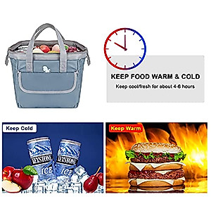 HUA ANGEL Insulated Cooler Lunch Bag - Large Waterproof Adult Lunch Tote Bag Soft Cooling Lunch Box Organizer for Office Work School Picnic Beach Workout