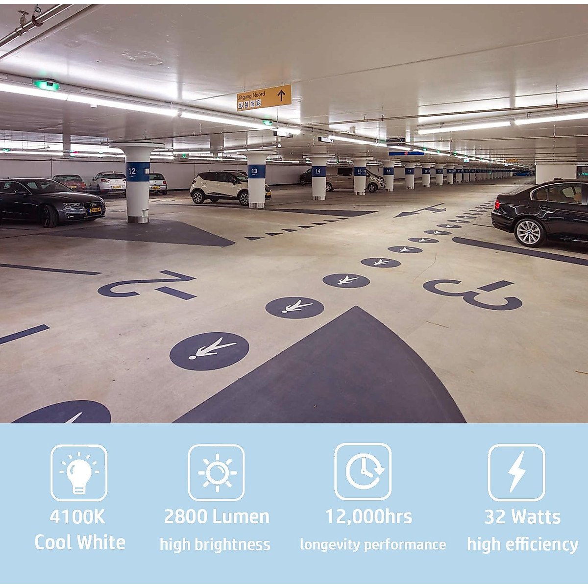 48 inch F32T8/841 32W T8 Fluorescent Tube Light Bulb, 4 Foot 32Watt/TL841 CW Cool White 4100K,2800 Lumen,G13 Medium Bi-Pin Base (10 Pack)